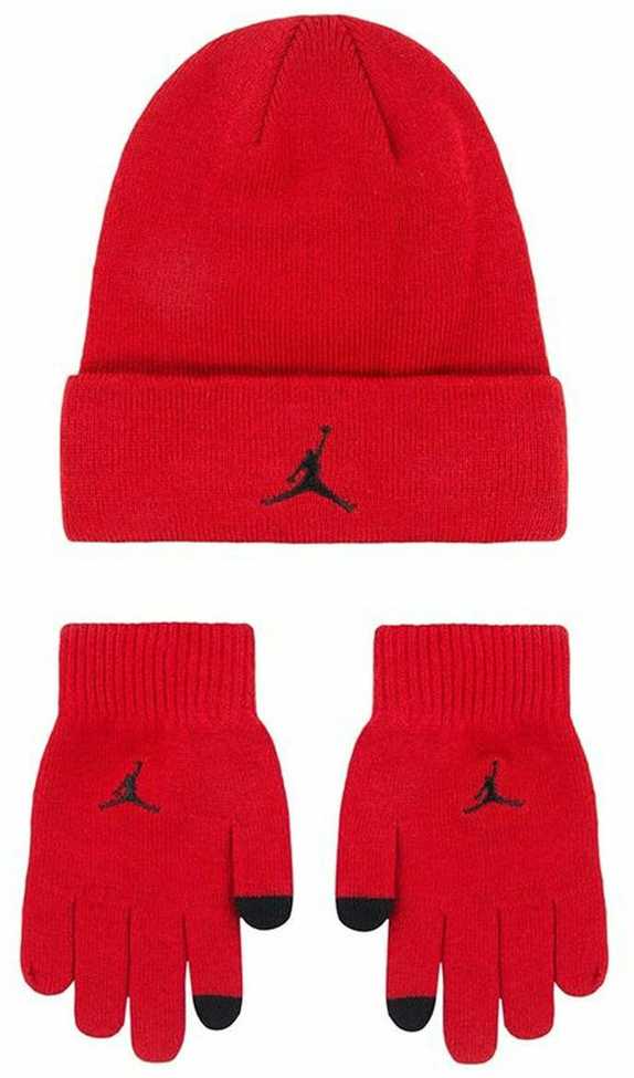 Kepurė, šalikas ir pirštinės Nike Jan Jordan Essentials Raudona, žema ...