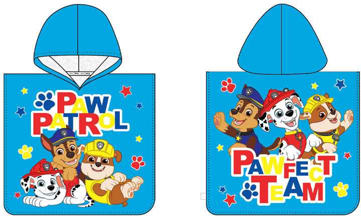 Paw Patrol Pawfect Team paplūdimio rankšluostis pončas 50x115 cm, žema ...