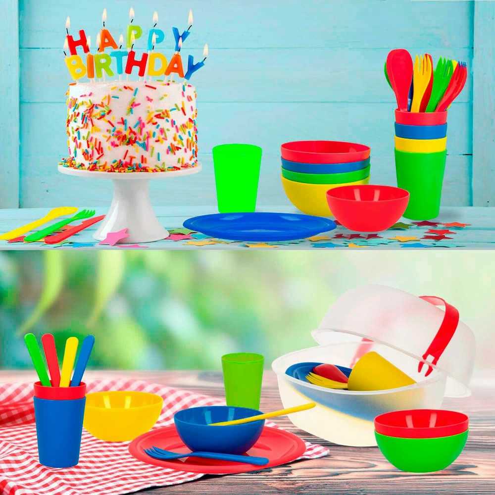 Pikniko rinkinys Aktive 22,5 x 1,5 x 22,5 cm polipropileno (4 vnt ...