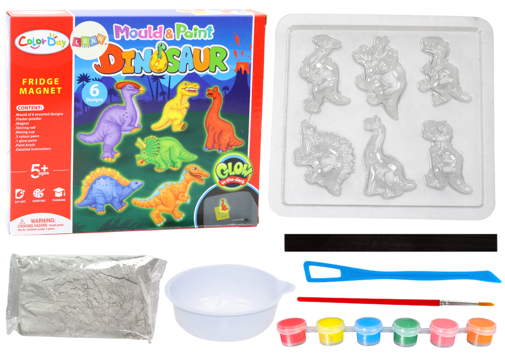 creative DIY plaster magnet set with dinosaurs, žema kaina | Varle.lt