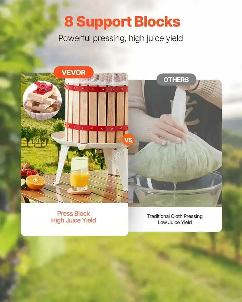 Sulčiaspaudė Star Rankinis vyno spaustuvas 18L medinio krepšio, modelis ...