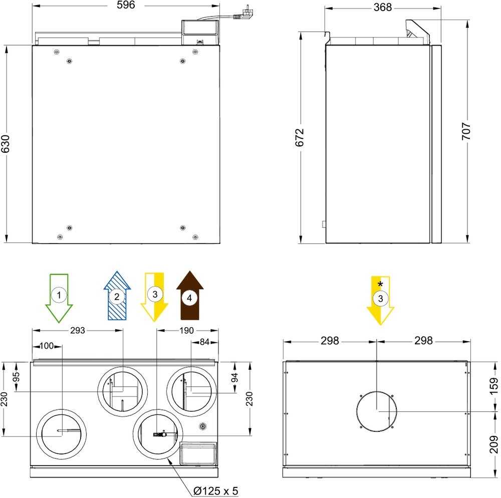 Rekuperatorius SystemAir Save, vertikalus, rotacinis, VTR 150, 1000W ...