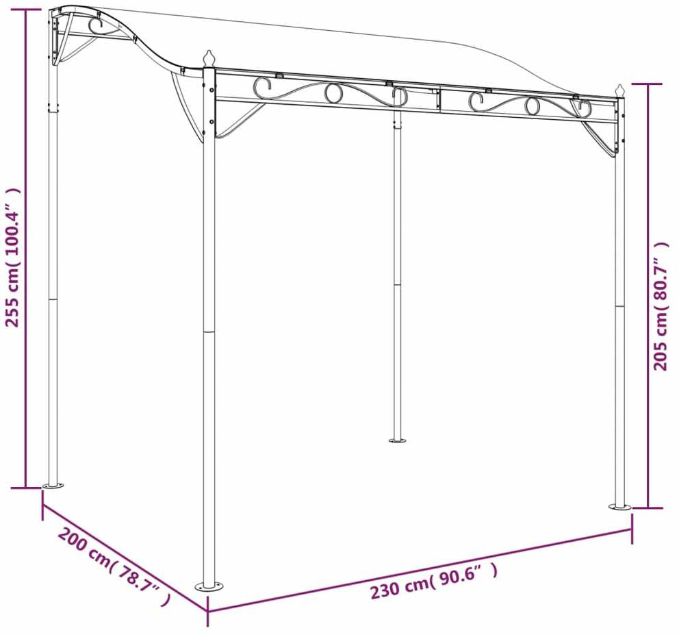 Stoginė, kreminės spalvos, 2x2,3m, audinys ir plienas, 180g / m² ...