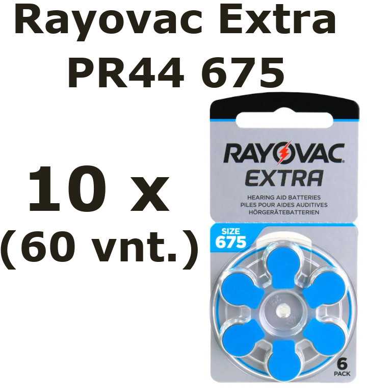 Rayovac Extra elementai klausos aparatams PR44 675, 60 vnt., žema kaina ...