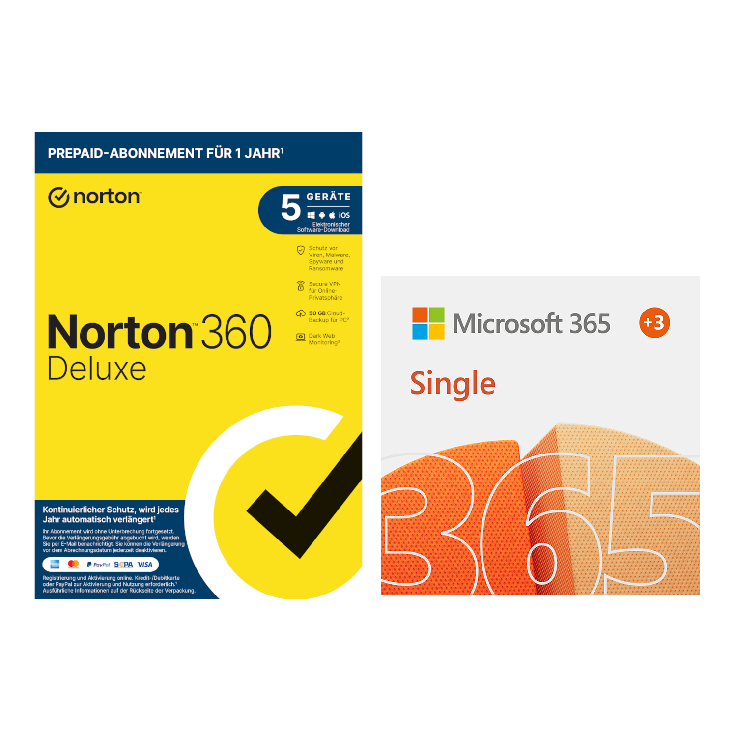 Microsoft 365 Single [1 User] + Norton 360 Deluxe [5 User] - [1 Jahr ...
