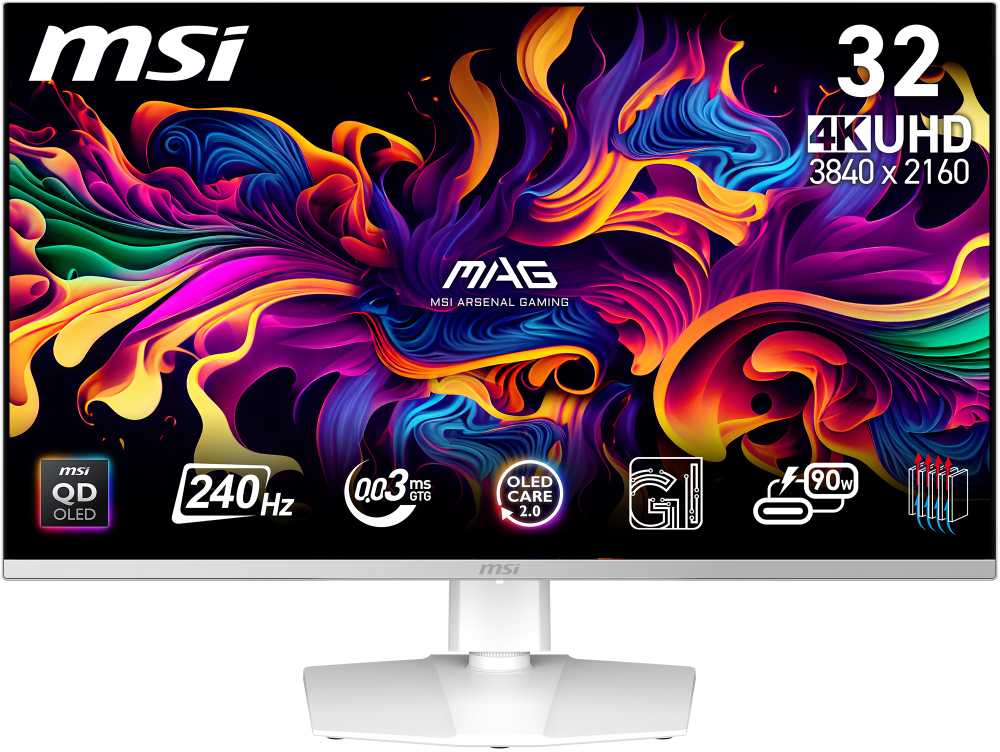 MSI MPG 321URXWDE QD-OLED Gaming Monitorius - 4K UHD, 240Hz, 0,03ms ...