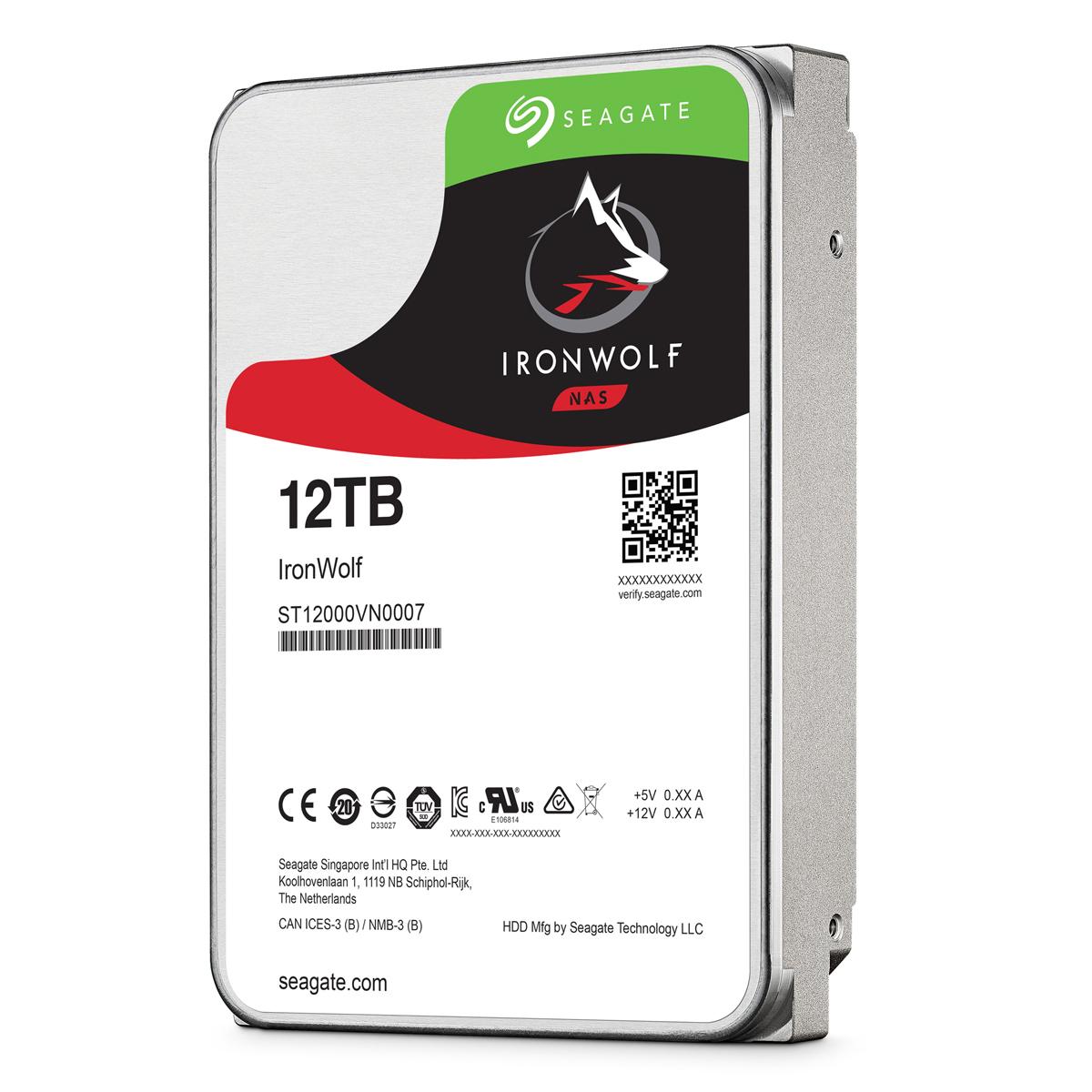 Kietasis diskas SEAGATE NAS HDD 12TB IronWolf 7200rpm 6Gb / s SATA 64MB ...
