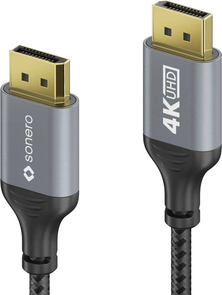 Sonero DisplayPort į DisplayPort Kabelis – 4K60 pilka / juodas – 1,00 m ...