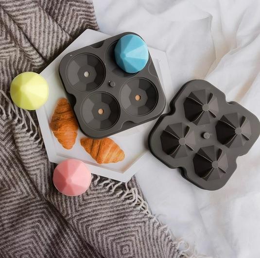 3D deimanto formos silikoninės formelės 4vnt, žema kaina | Varle.lt