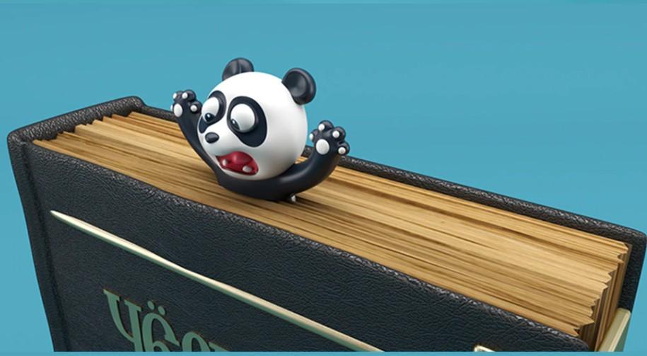 3D karikatūrinis gyvūnas, knygų žymeklis / Panda, žema kaina | Varle.lt