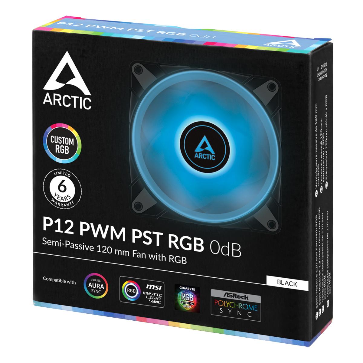 Wentylator Arctic P12 PWM PST RGB 0dB (ACFAN00186A), modelis ...