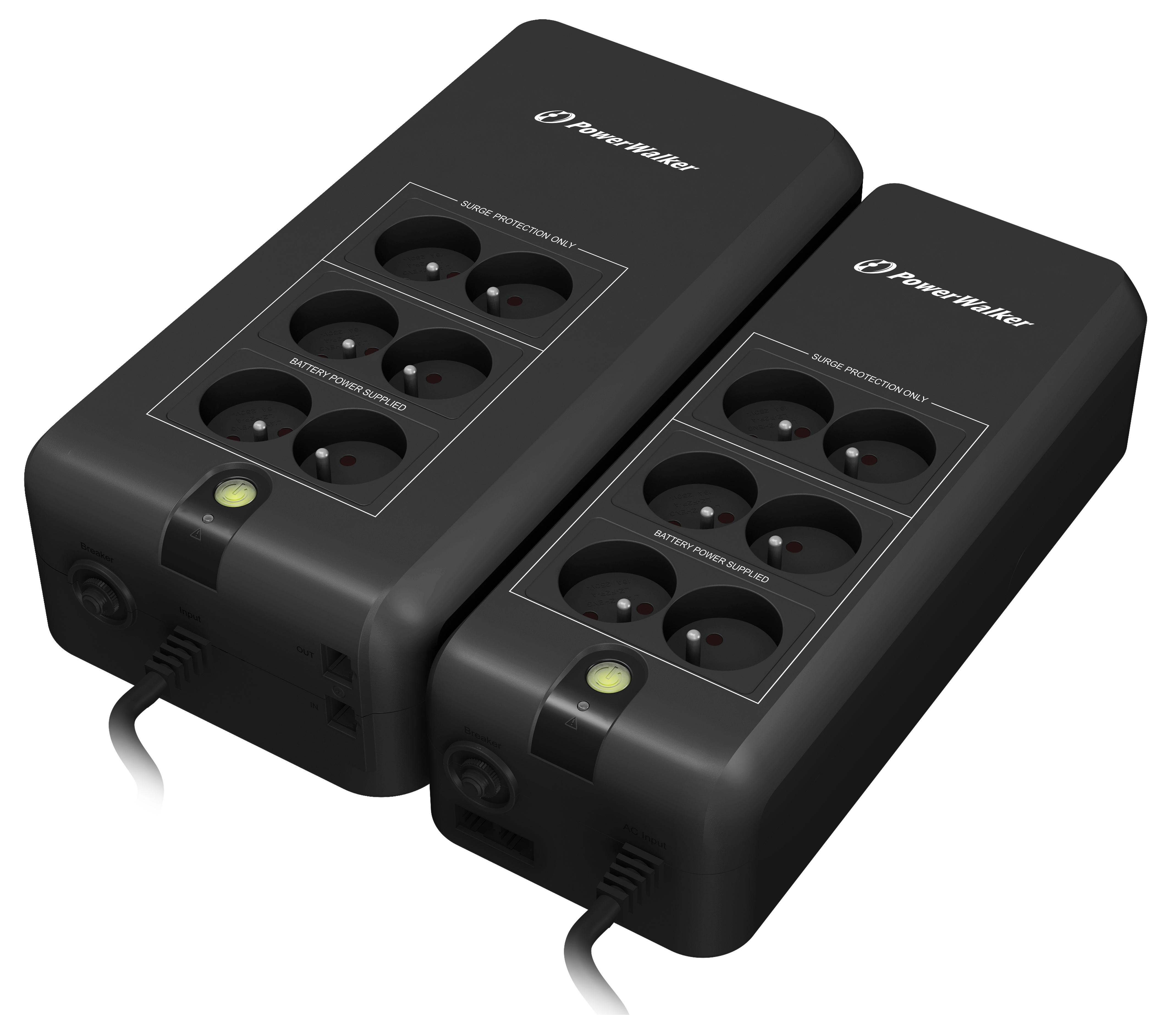 POWERWALK VFD 600 APFC FR Power Walker UPS budėjimo / neprisijungus 600VA 4x FR C10 (10A) + 2x ...