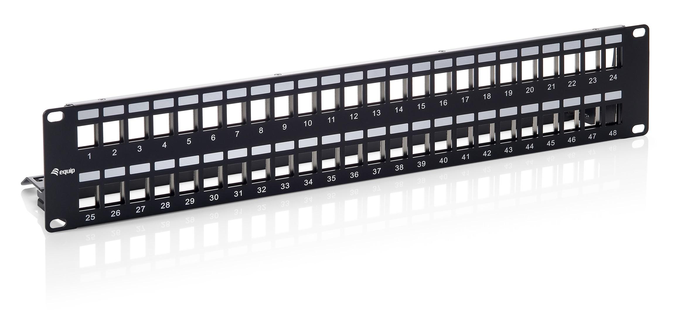 equip 48-Port Keystone Cat.6 Shielded Patch Panel - Juodas - Cat6 ...
