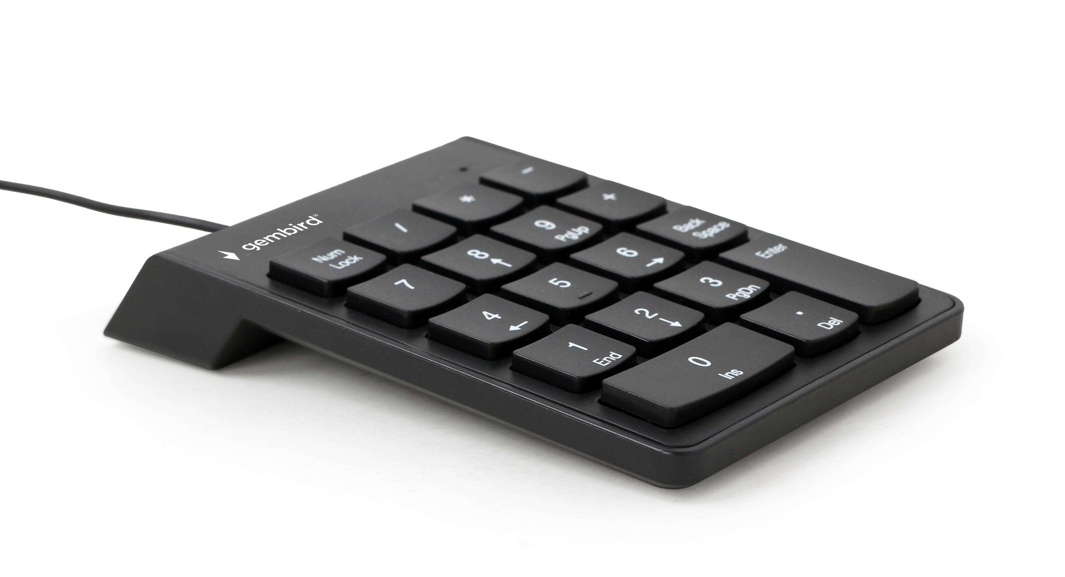 Klaviatūra GEMBIRD KPD-U-02 Gembird USB numeric keypad, juodas slim (18 ...