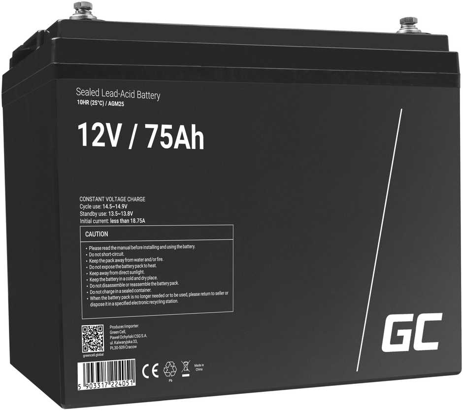 Žalias Cell Žalias Cell AGM akumuliatorius 12V 75Ah, žema kaina | Varle.lt