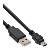 USB kabelis InLine USB-A - miniUSB 1,5 m juodasis (33107N), modelis ...