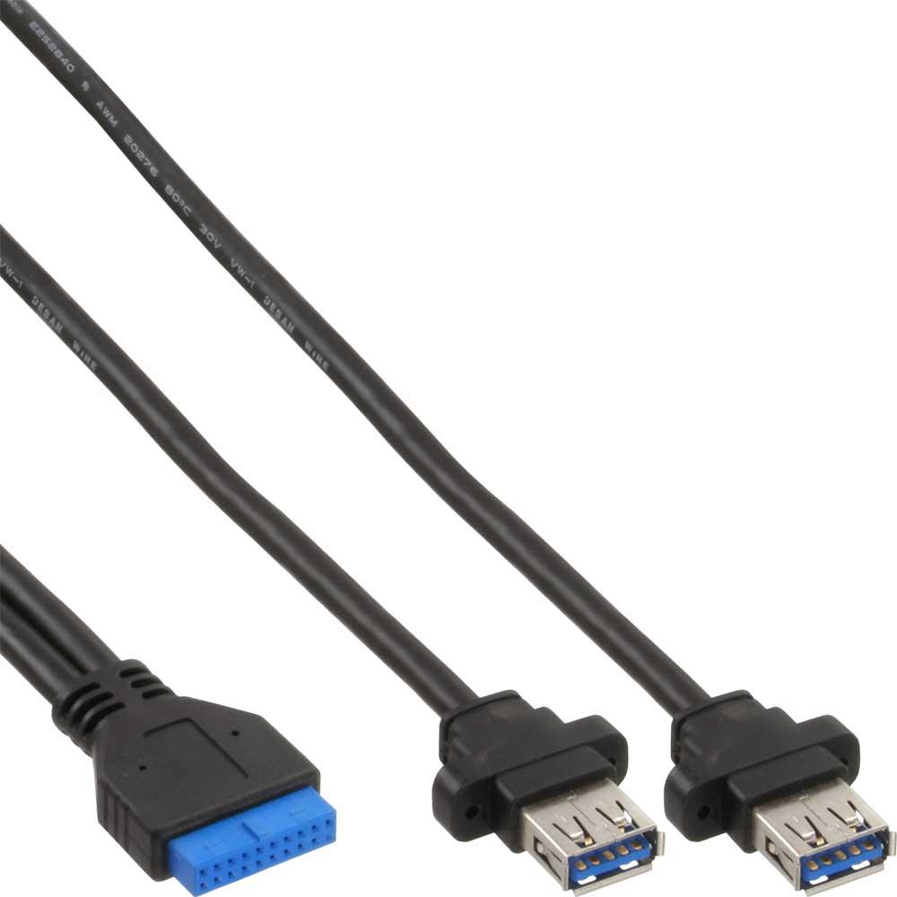 Kontrolierius InLine mini PCIE - 2x 19- pin USB 3.0 (66905), modelis ...