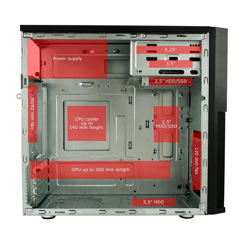 LC Power 2004MB-V2 - bokštas - micro ATX, modelis - ‎LC-2004MB-V2-ON, žema kaina | Varle.lt