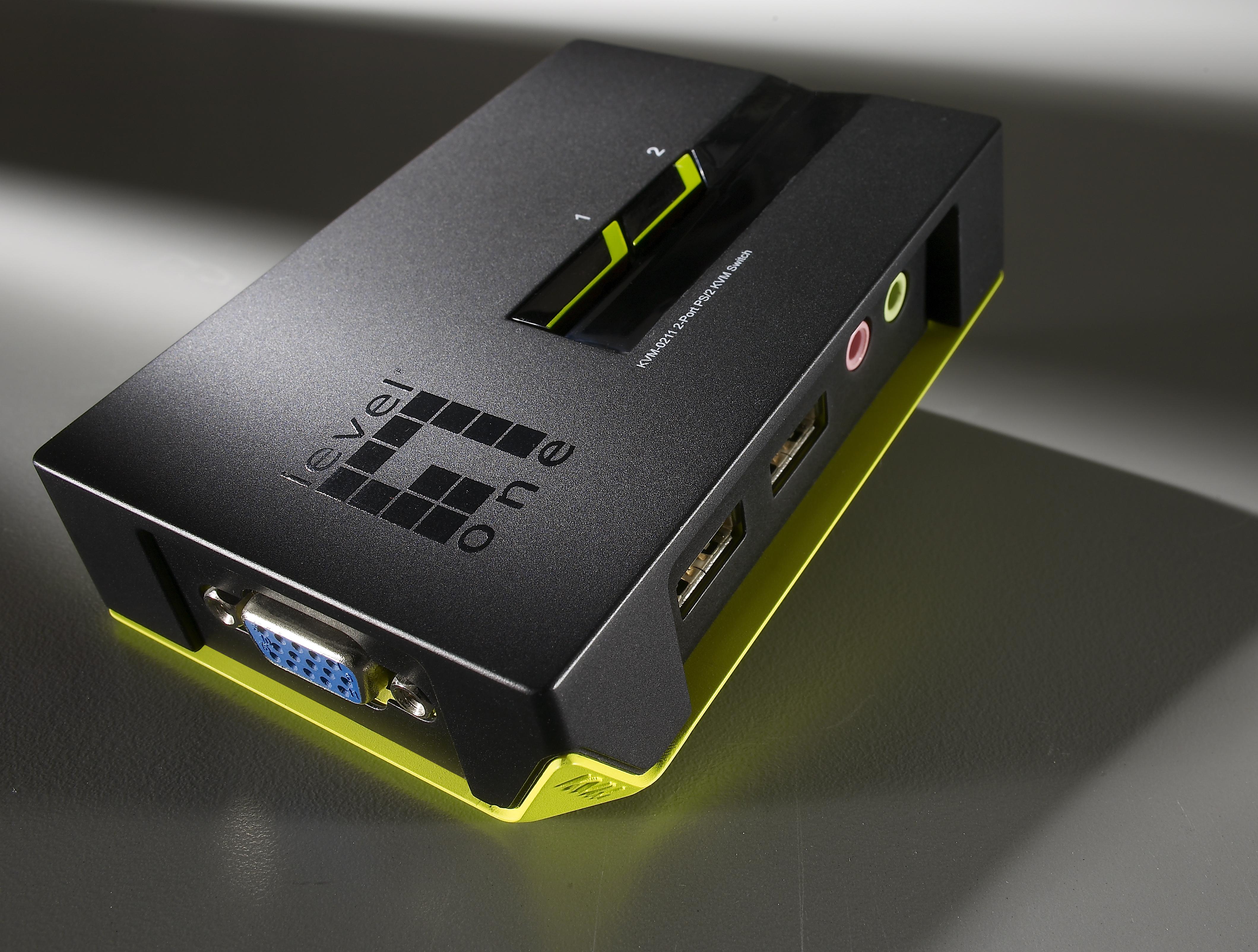 Level One LevelOne KVM jungiklis LevelOne 2x USB KVM-0221 su garsu - KVM-0221, modelis - KVM ...