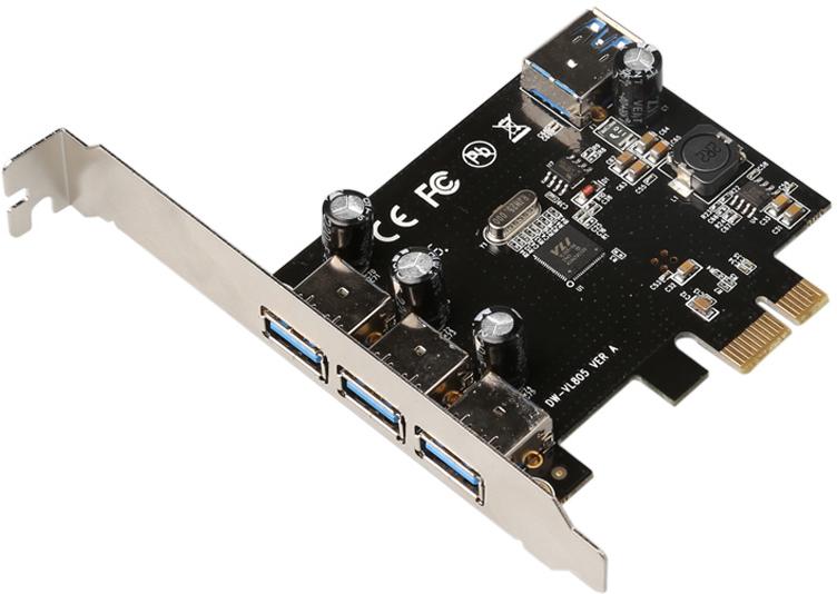 Kontrolierius MicroConnect PCIE 2.0 x1 – 4x USB 3.0 (MC-USB3.0-F3B1 ...