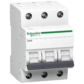 „Schneider Electric“ miniatiūrinis grandinės pertraukiklis 3P C 20A 6kA AC K60N (A9K02320 ...