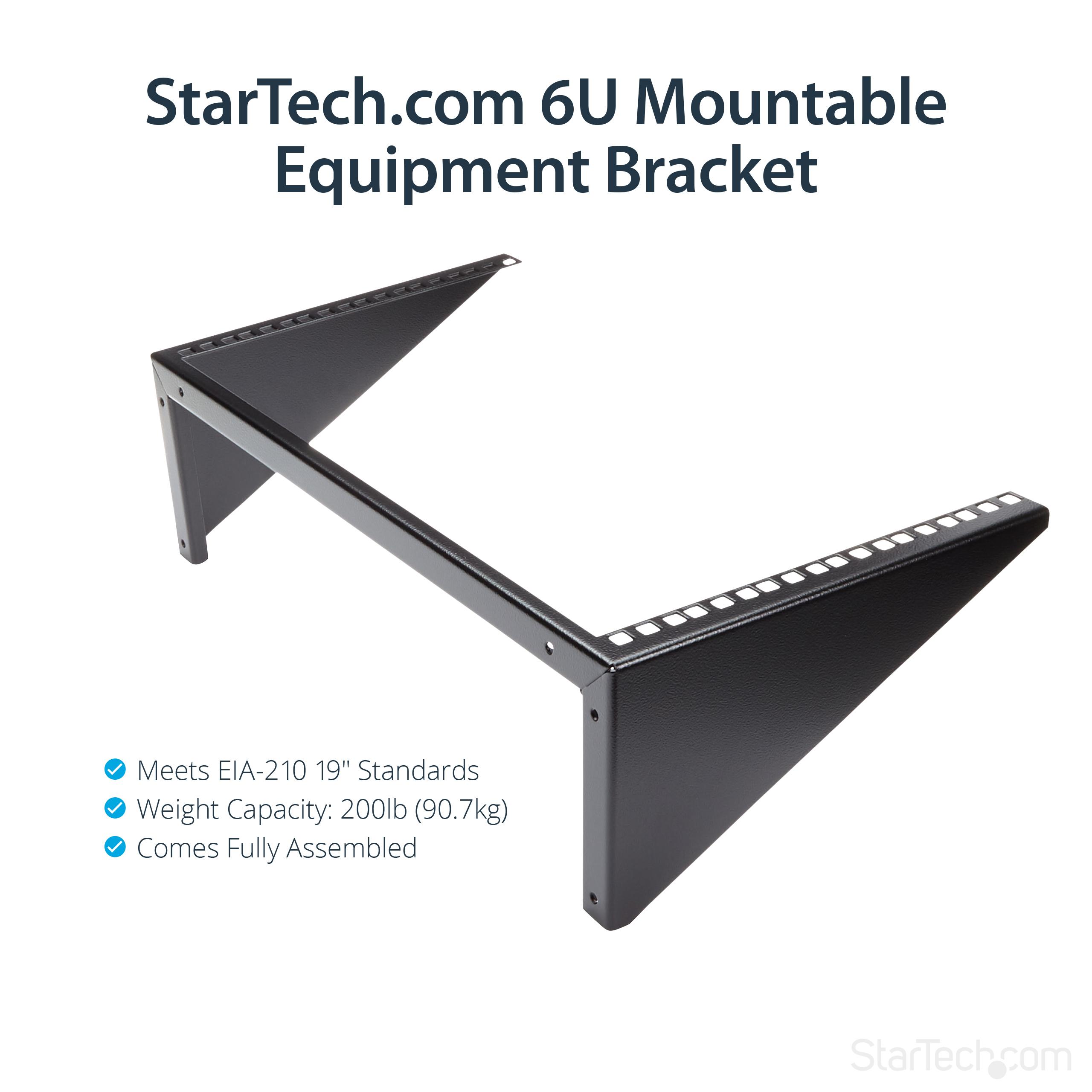 StarTech 6U WALL MOUNT RACK BRACKET / STEEL LOW-PROFILE WALL-BRACKET ...