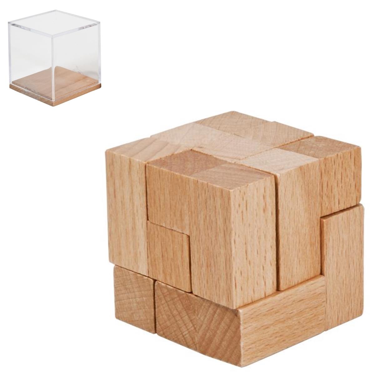 Fridolin: IQ Test - Wooden 3D Puzzle Cube (L-Parts), 6.5x7 cm, žema ...