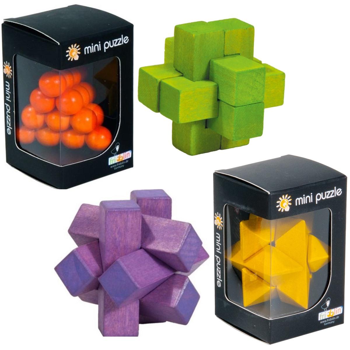 Fridolin: IQ Test - Wooden Mini Puzzle Assortment (1 Unit), žema kaina ...