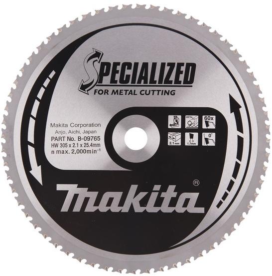 Makita B-09765 T.C.T. pjūklas 305X2.1X25.4mm 0° T60 SPECIALIZED metalo ...