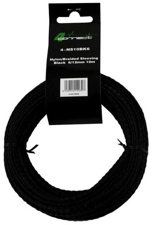 FOUR Connect 4-NS10BK6 fabric / nylonsock Juodas 6 / 12mm 10m, modelis ...