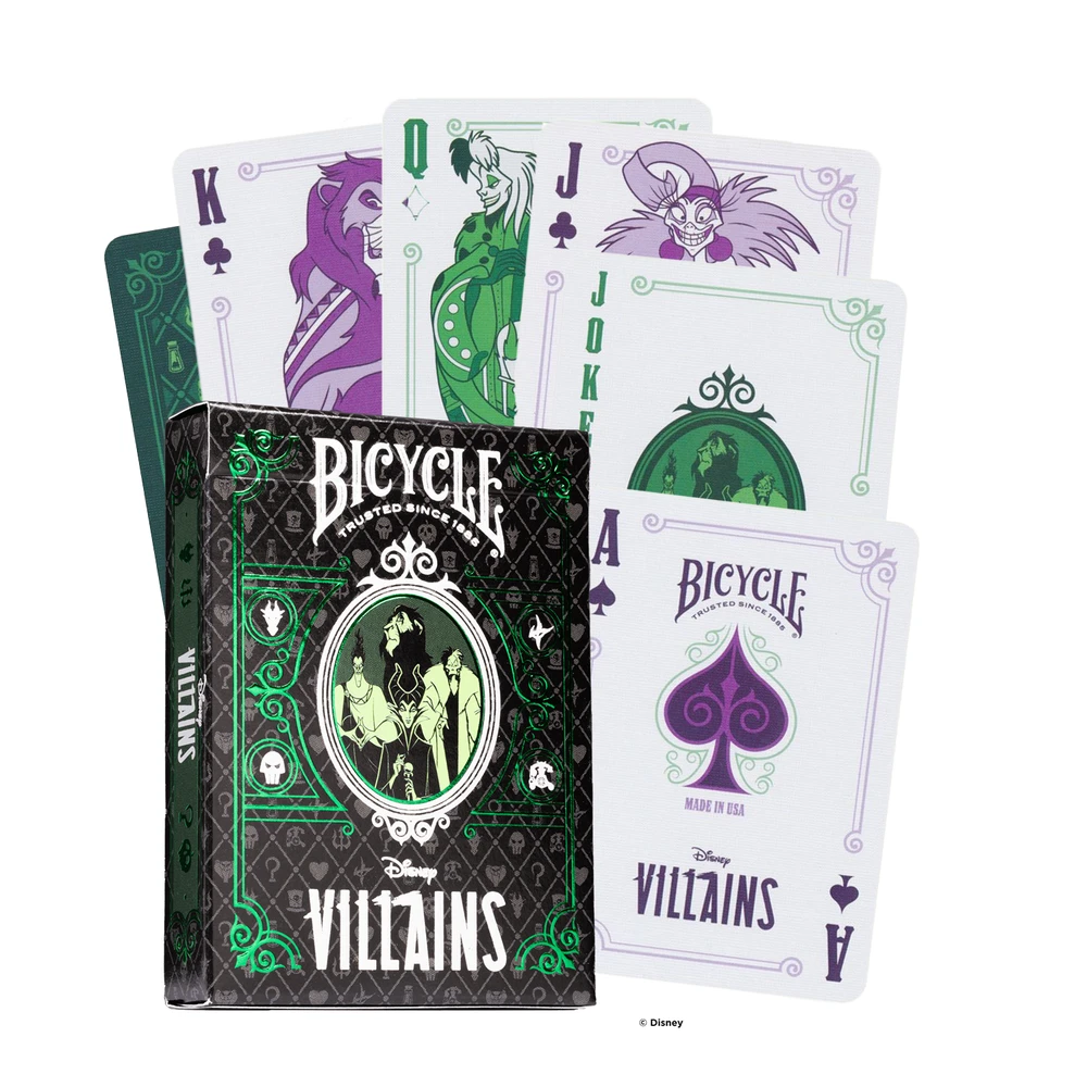 Bicycle Disney Villains Žaidimo Kortos (Žalios), žema kaina | Varle.lt