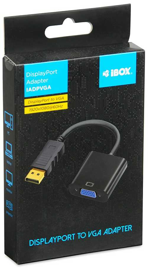 Ekrano Adapteris - iBox DisplayPort į VGA, modelis - IADPVGA, žema ...