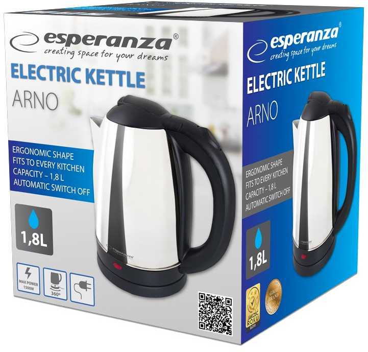 Elektrinis Virdulys - Esperanza EKK135S 1,8 L 1500 W Sidabrinis, modelis - EKK135S, žema kaina ...