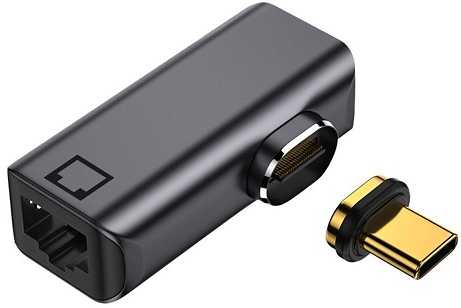Extra Digital Magnetinis adapteris USB Type-C - RJ-45, 100 / 1000Mb ...