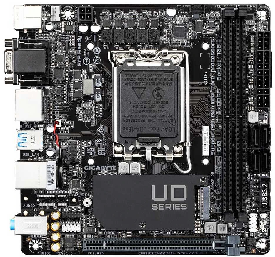 Pagrindinė plokštė Motininė Plokštė - GIGABYTE H610I Intel Core 14th ...