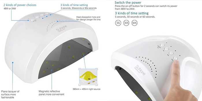 UV LED nagų lempa SUNUV Sunone, 48W, modelis - FL940127, žema kaina ...