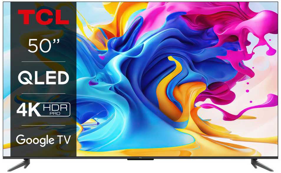 Televizorius|TCL|50"|4K / Smart|QLED|3840x2160|2 GB|Belaidis LAN ...