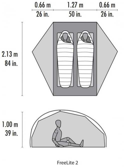 Dvivietė Palapinė MSR FreeLite 2 Žalias Tent V3, žema kaina | Varle.lt