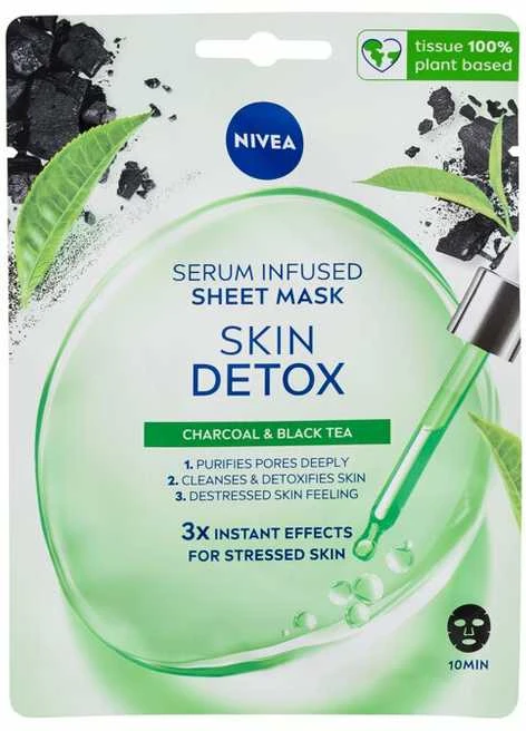Nivea Skin Detox Serum Infused Sheet Mask veido kaukė, žema kaina ...
