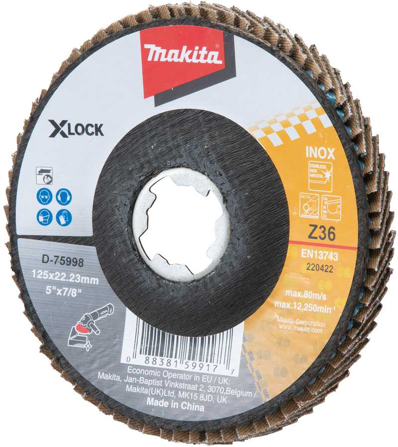 Makita Lapeliniai diskai X-Lock, 125 mm, Z36 D-75998 Nerūdijantis ...