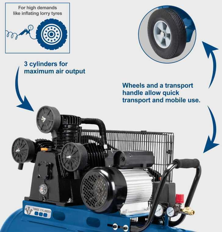 Stūmoklinis kompresorius HC550TC 230V / 100L, Scheppach, žema kaina ...
