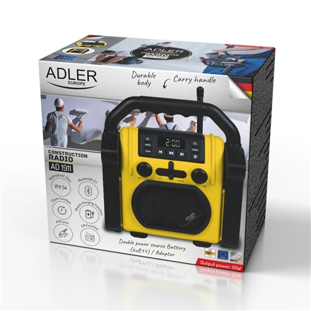 Adler | Construction radio with Bluetooth | AD 1911 | AUX in | Juodas ...