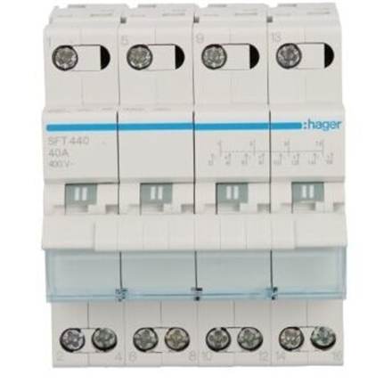 Modulinis kirtiklis Hager SFT440 40A, 4 polių, modelis - ‎SFT440, žema ...