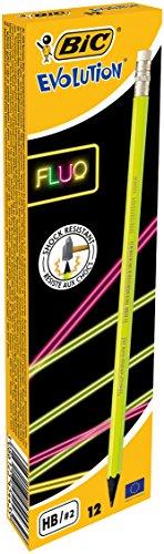 Bic Pieštukai su trintuku Evolution Fluo HB, pakuotėje 12 vnt, įvairių spalvų | Varle.lt