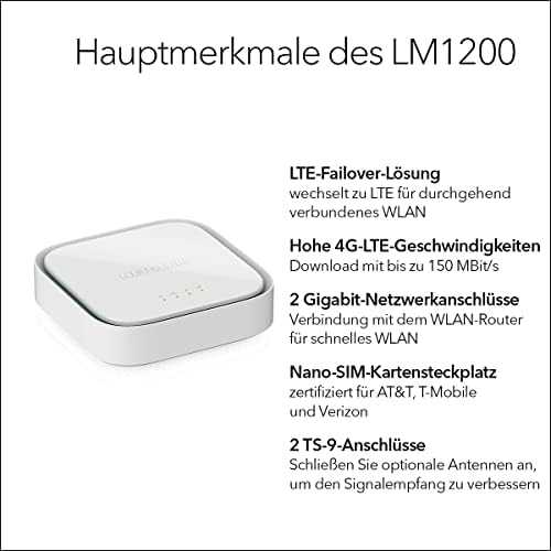 Netgear Netg LM1200 4G LTE Modem | LM1200-100EUS, modelis - LM1200 ...