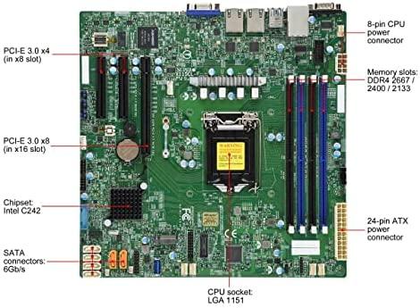 Pagrindinė plokštė Supermicro X11SCL-F (retail) / LGA 1151 / Micro-ATX ...