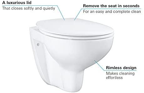 Grohe Bau Ceramic Rimless pakabinamas klozetas su lėtaeigiu dangčiu ...