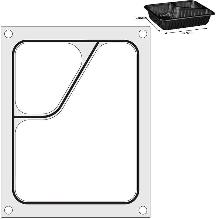 Matricos forma Hendi dvidaliams COLT 227x178 mm padėklams, modelis ...