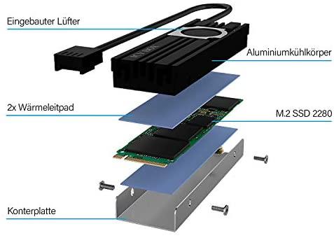 ICY BOX Aušintuvas su ventiliatoriumi M.2 SSD, modelis - ‎60740, žema ...