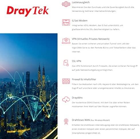 Maršrutizatorius DrayTek Vigor 2866 VDSL2 Super V. ModemRouter m. G ...